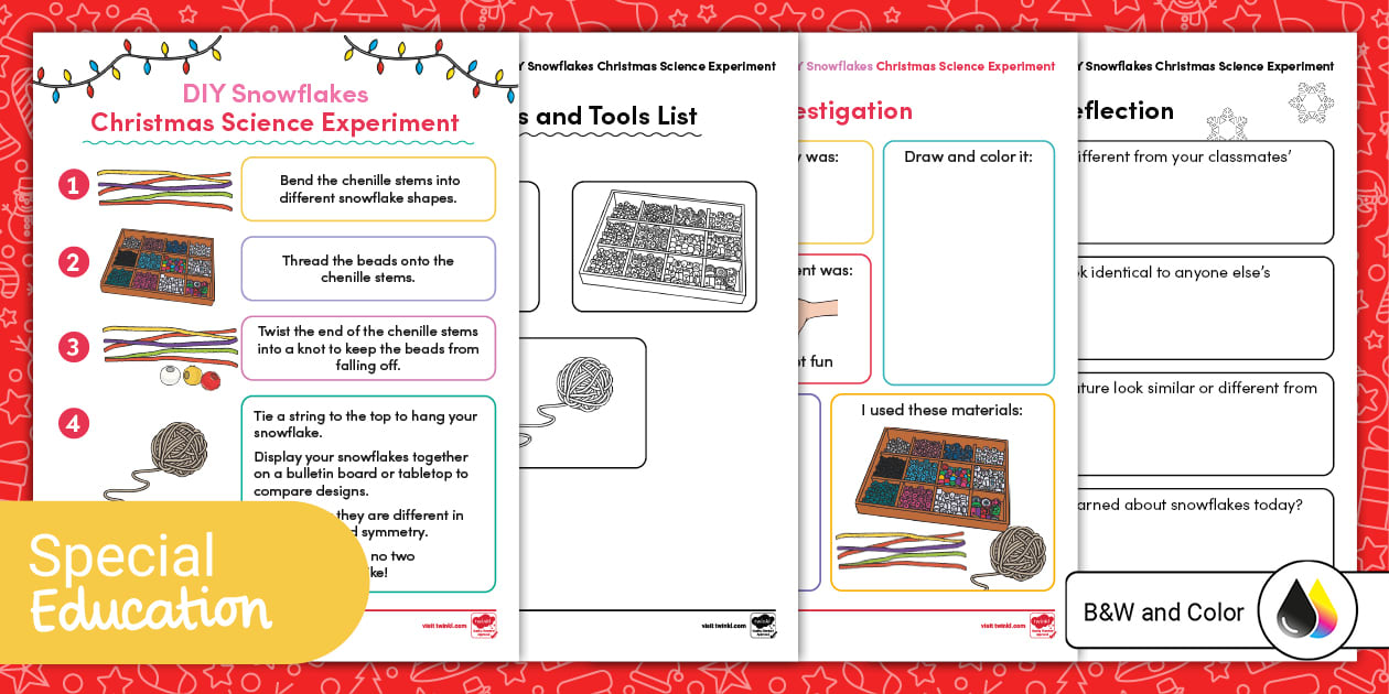 DIY Snowflakes Simple Christmas Science Experiment - Twinkl