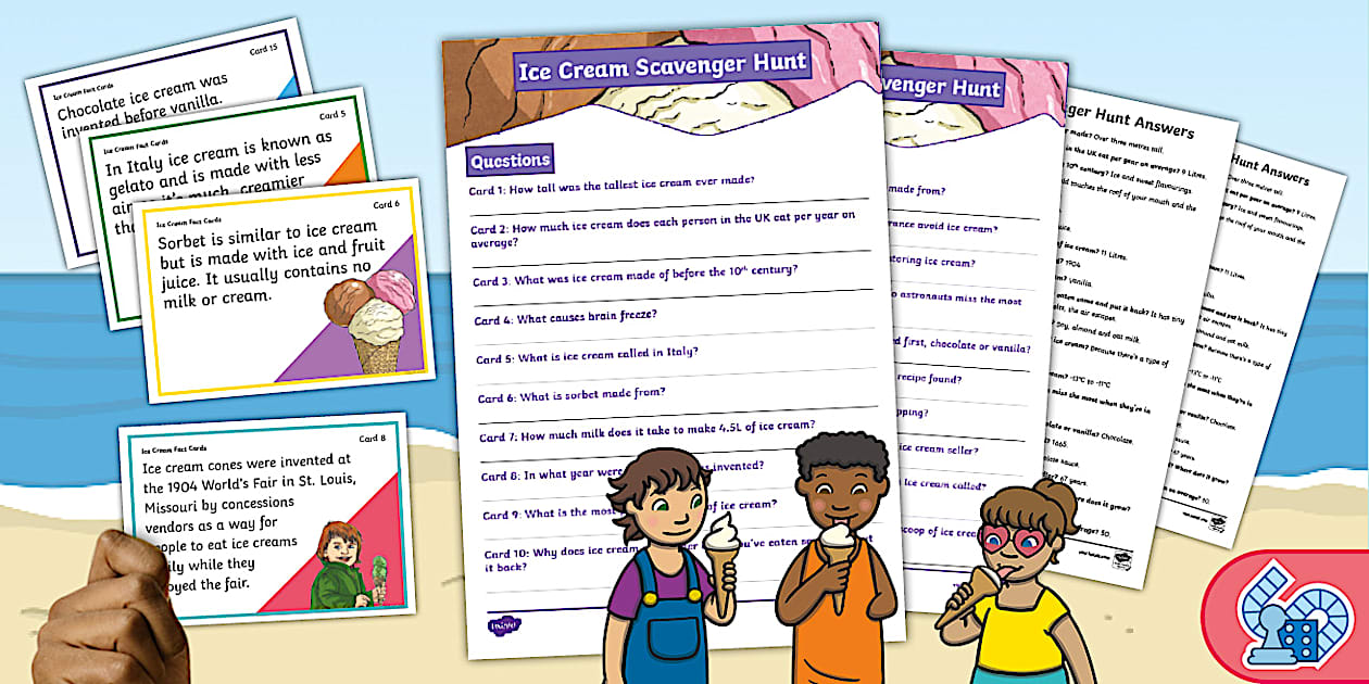 Ice Cream Scavenger Hunt - Treasure Hunt - Summer Activities