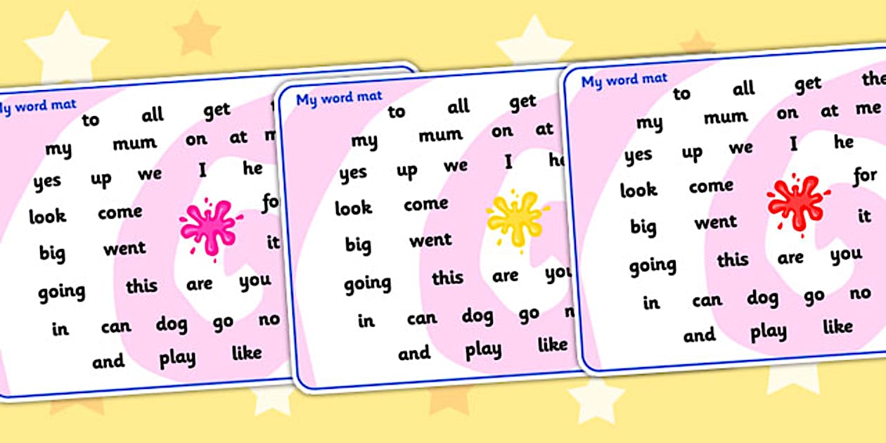 Cursive Splat Themed FS2 Word Mat (teacher made) - Twinkl
