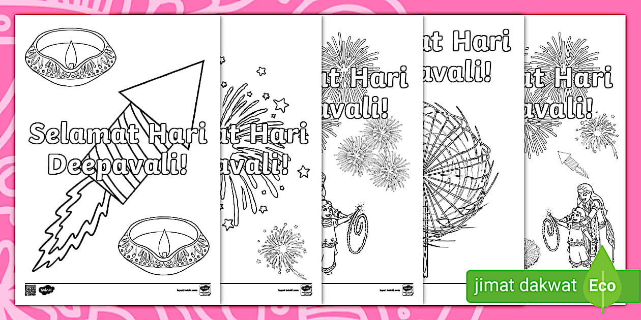 Aktiviti Mewarna Bunga Api Deepavali (teacher made) - Twinkl