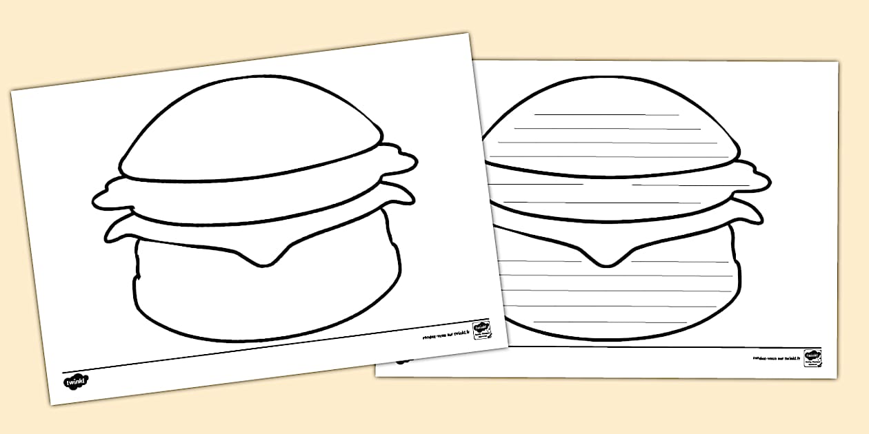 Modèle d'écriture : Un hamburger (professor feito)