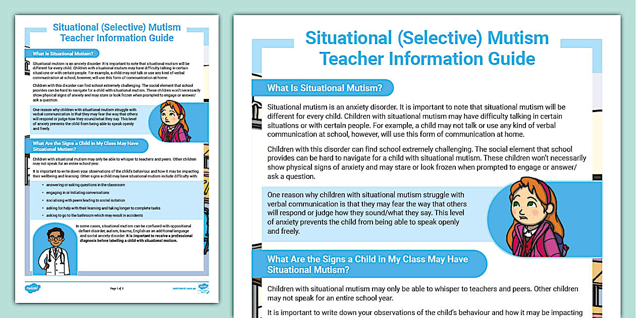A Teacher’s Guide to Selective Mutism - Twinkl