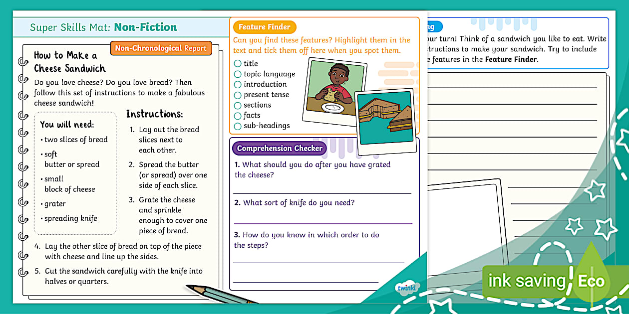 Super Skills Mat: Instructions: How to Make a Cheese Sandwich (Ages 5 - 7)