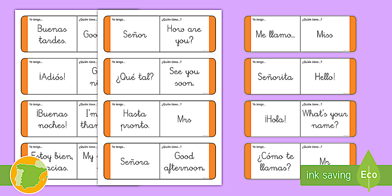 Juegos en inglés para niños: Tarjetas bilingües - Twinkl