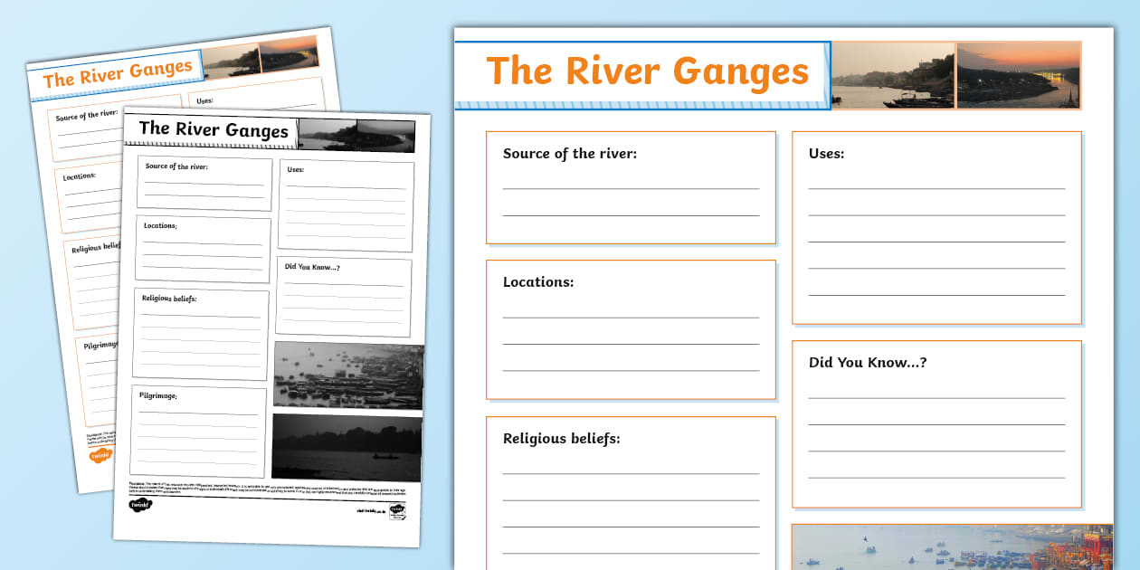 The River Ganges Fact File Template (teacher made) - Twinkl