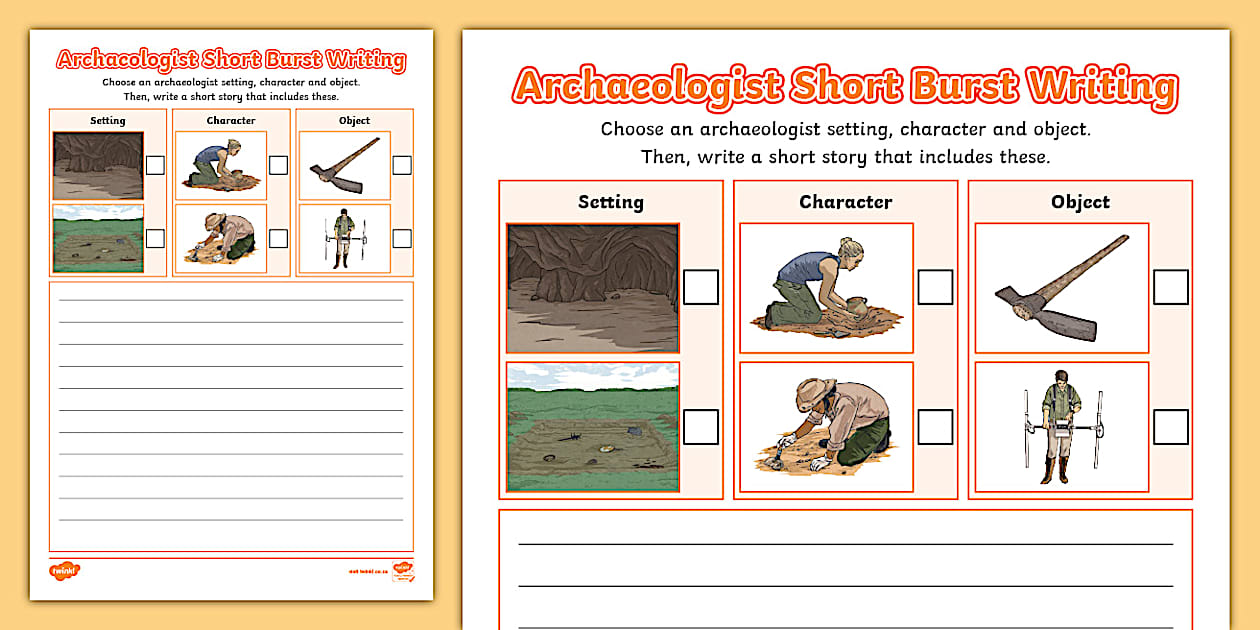 Archaeologist Short Burst Writing Template (teacher made)