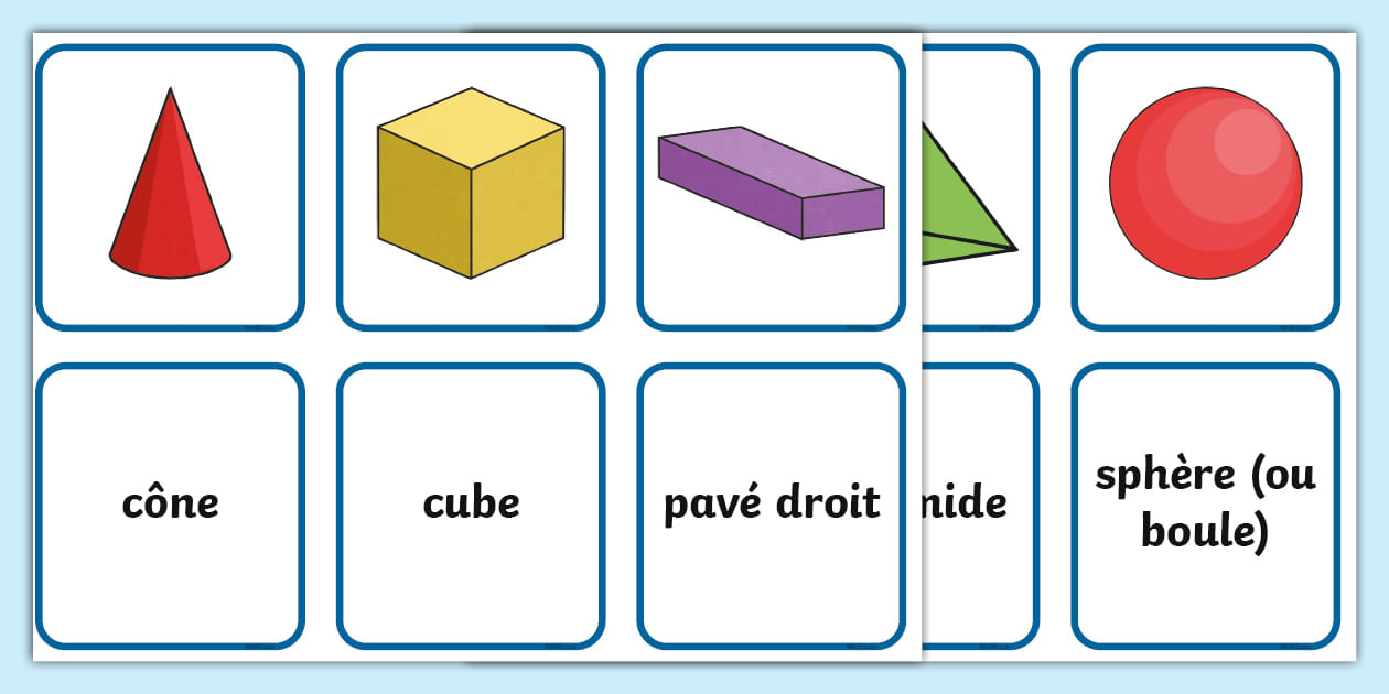 Cartes pour jeu de paires sur les solides