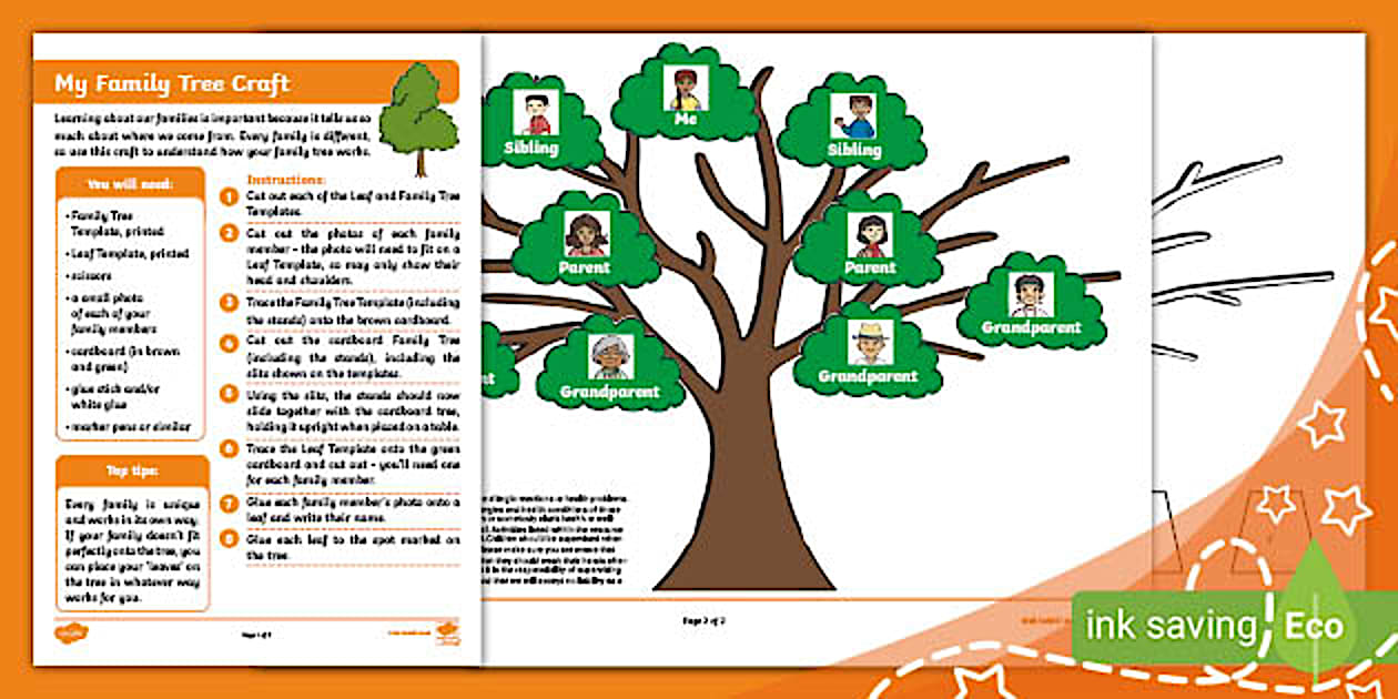 My Family Tree 3D Craft (Teacher-Made) - Twinkl
