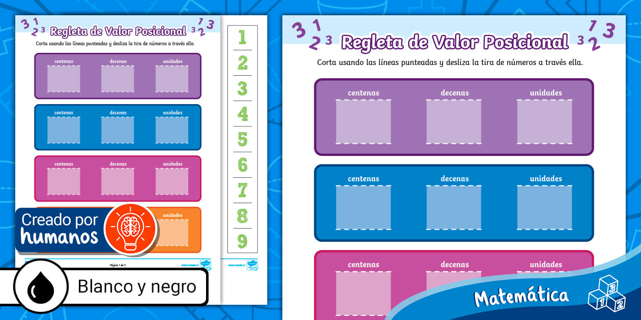 Regleta de Valor Posicional (teacher made) - Twinkl