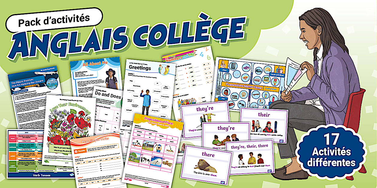 Pack d’activités d’anglais collège – Grammaire, compréhension & jeux ESL