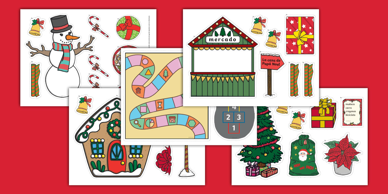 Recortables: Accesorios para elfo de Navidad (teacher made)