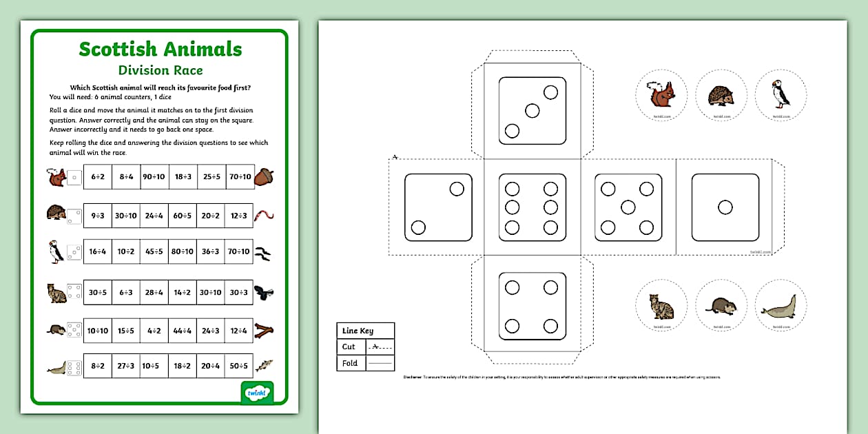 Scottish Animals Division Race Game (Teacher-Made) - Twinkl
