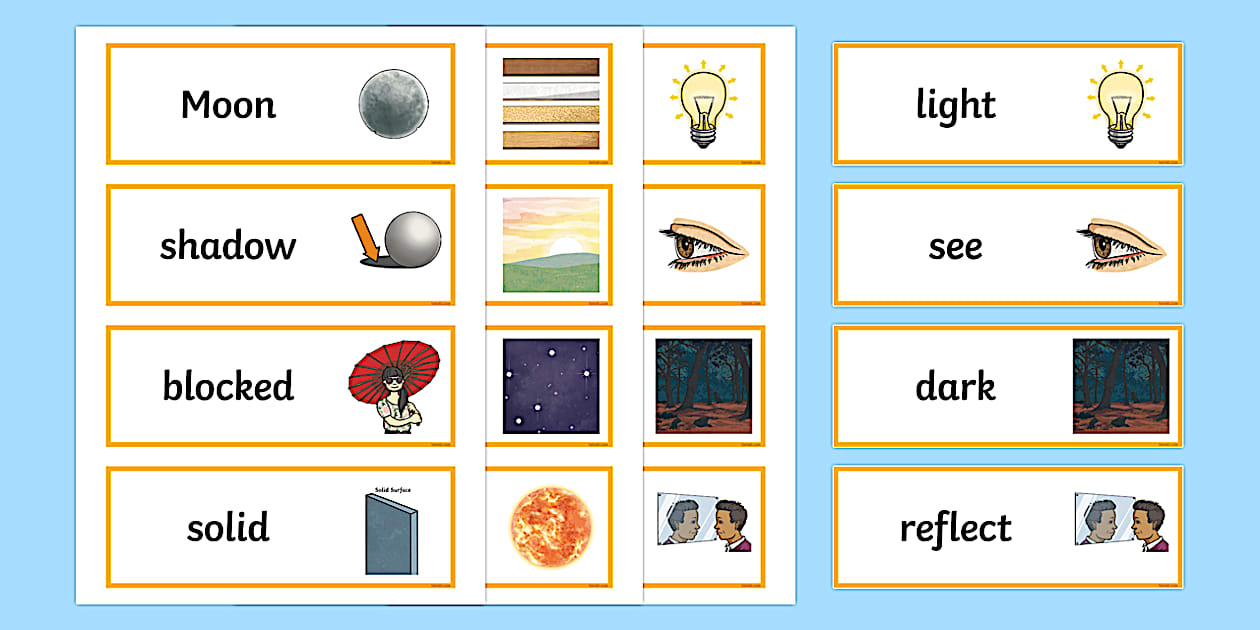 Editable Year 3 Light Scientific Vocabulary Cards - Twinkl
