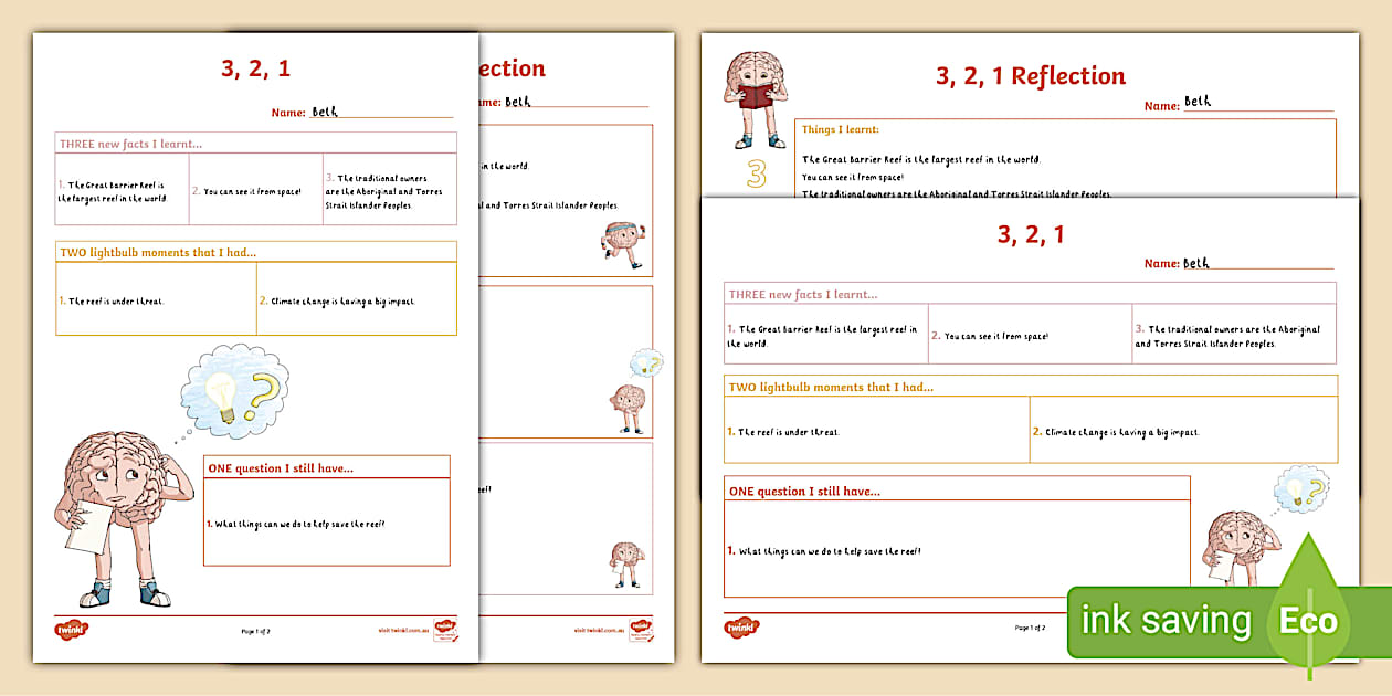 3,2,1 Reflection Template BOHO Theme (teacher made) - Twinkl