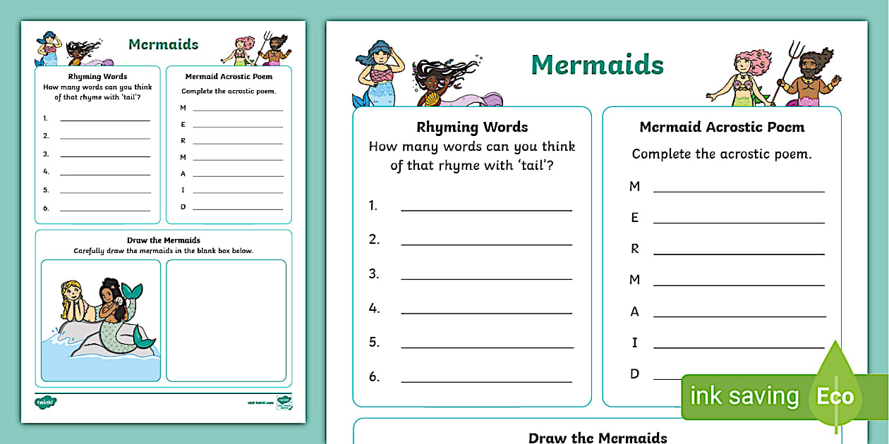 Mermaid Boredom Buster (professor feito) - Twinkl