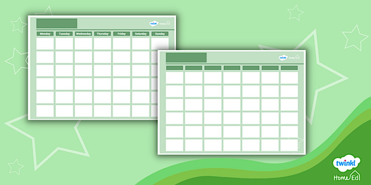 Home Ed Month at a Glance Calendar (teacher made) - Twinkl