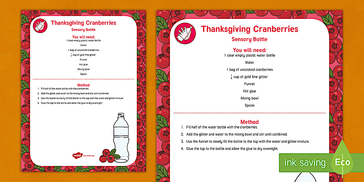 Thanksgiving Sensory Bottles Craft for Kids | Twinkl USA