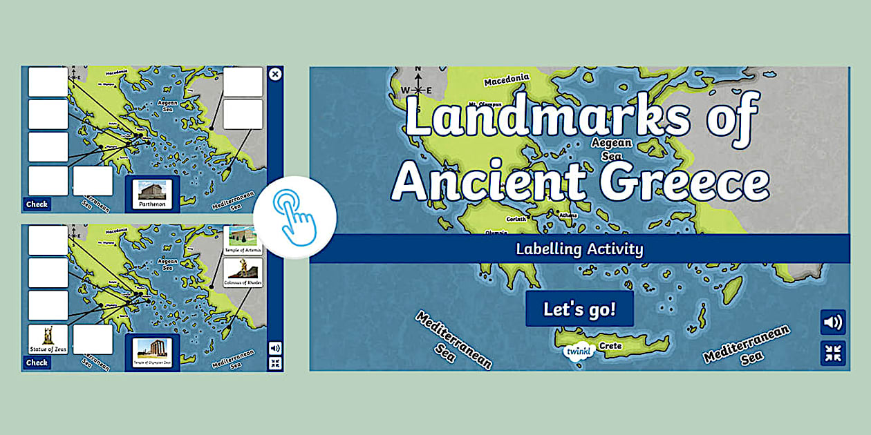 Landmarks of Ancient Greece Interactive Labelling Activity