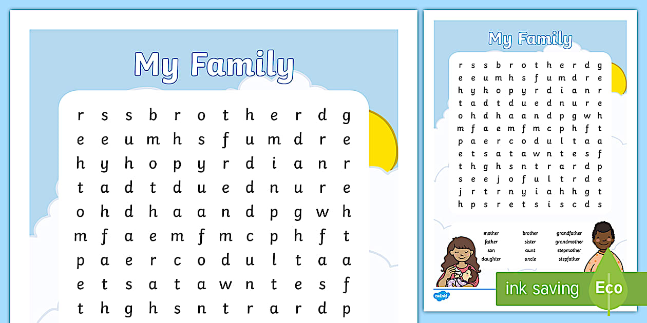 My Family Members Word Search Activity | Twinkl Resources