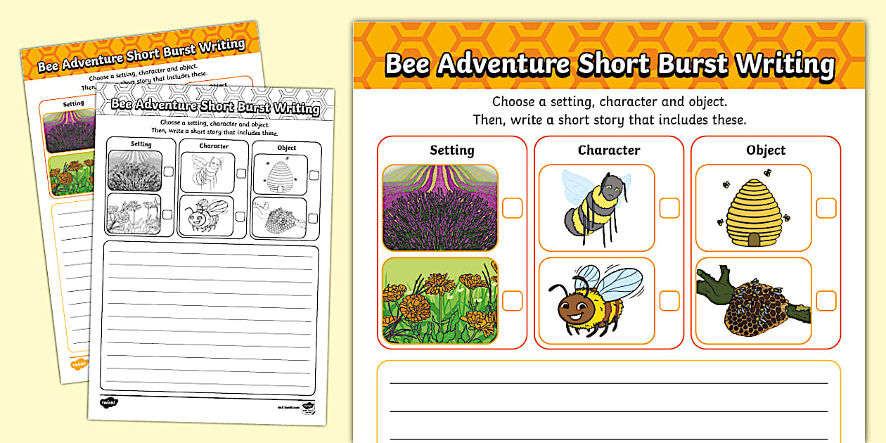 Bee Adventure Short Burst Writing Template (teacher made)
