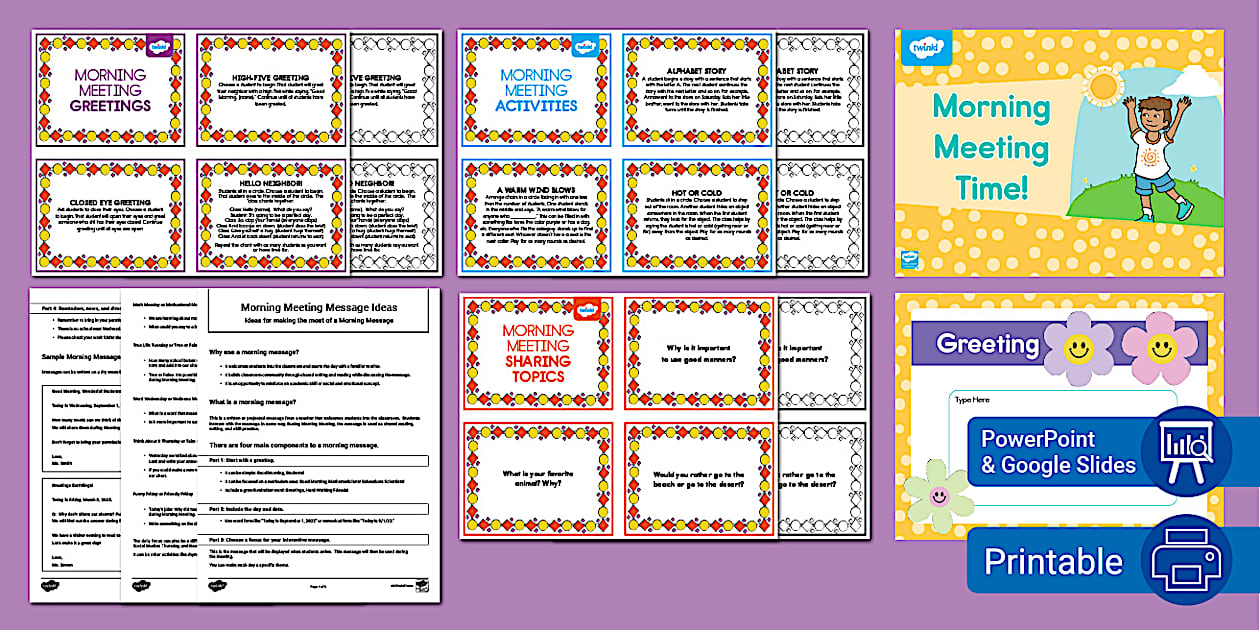Morning Meeting Pack for K-2nd Grade (teacher made) - Twinkl