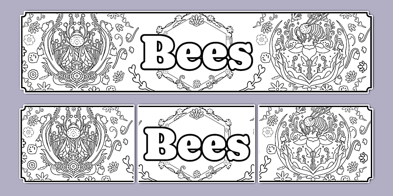 Bee-Themed Bee Colouring Display Banner
