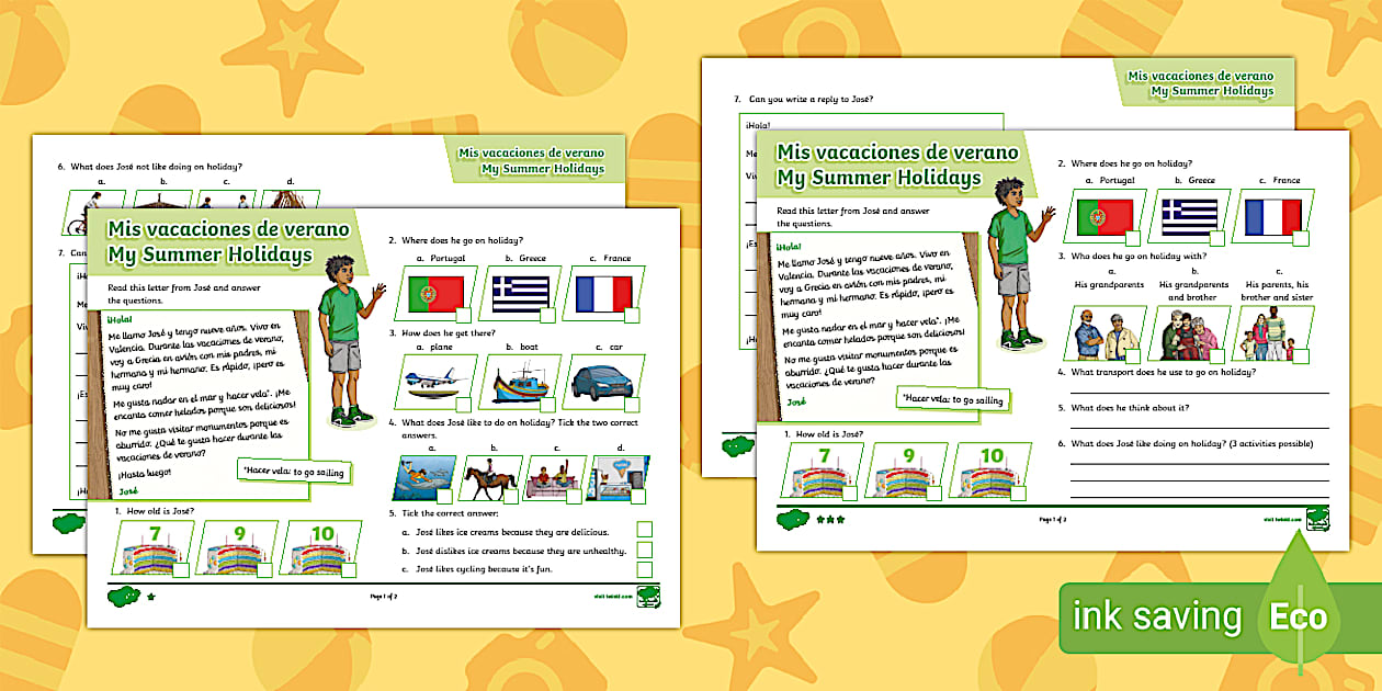 👉 Summer Vacation in Spanish | Summer Holiday Reading | Twinkl