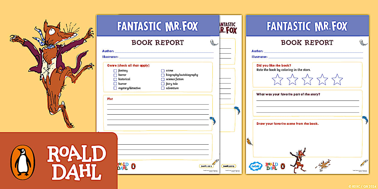 FREE Fantastic Mr. Fox: Book Report Template (teacher made)