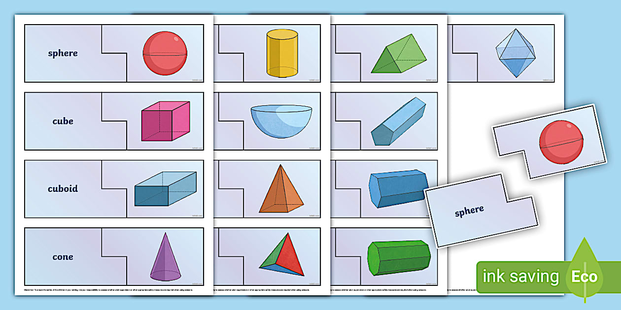 👉 3D Shape Matching Puzzle (teacher made) - Twinkl