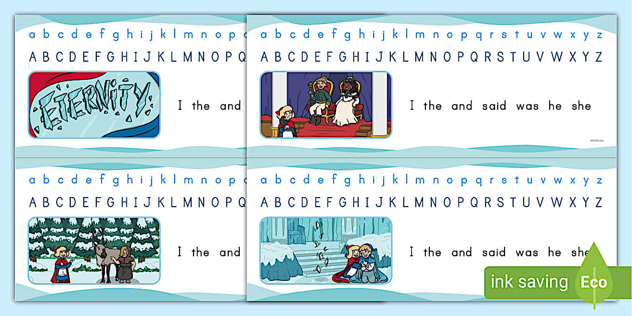 The Snow Queen Story Alphabet Strips