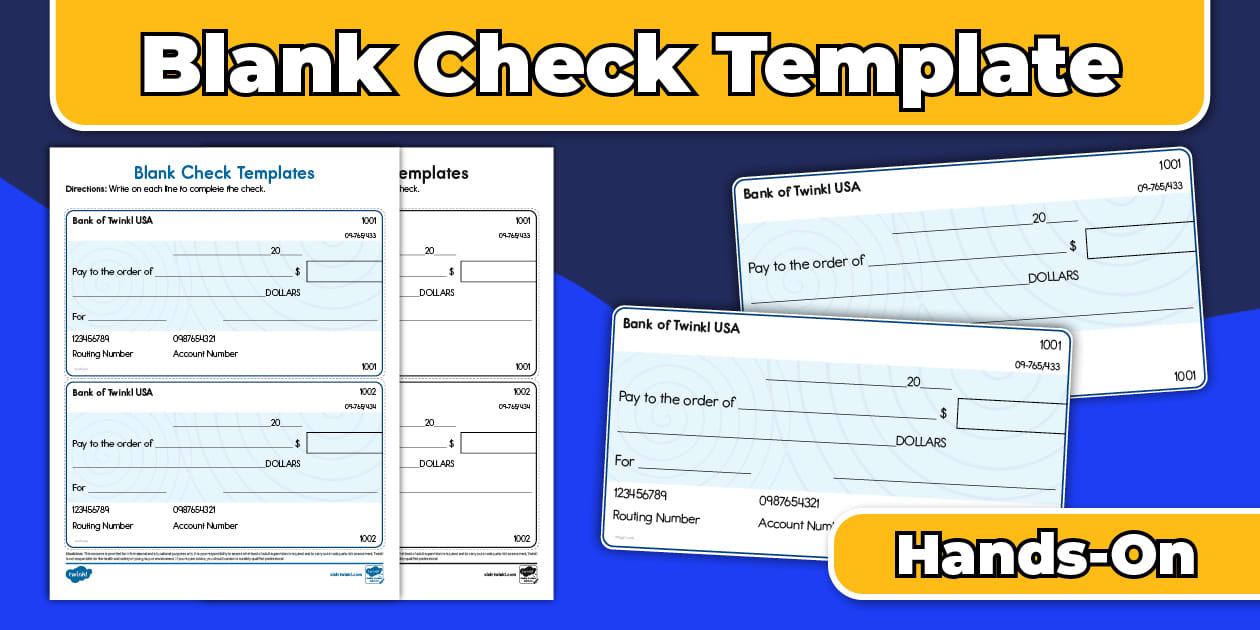 Blank Check Templates | Printable Classroom Checks