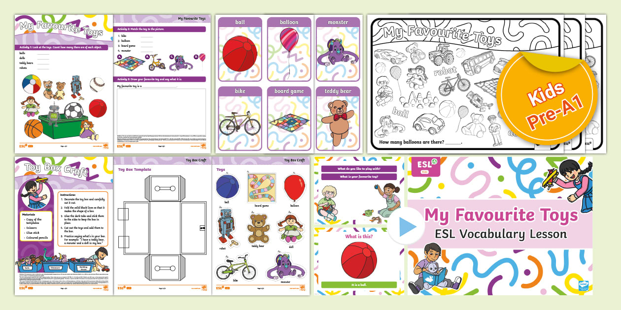ESL My Favourite Toys Lesson Plan (professor feito) - Twinkl