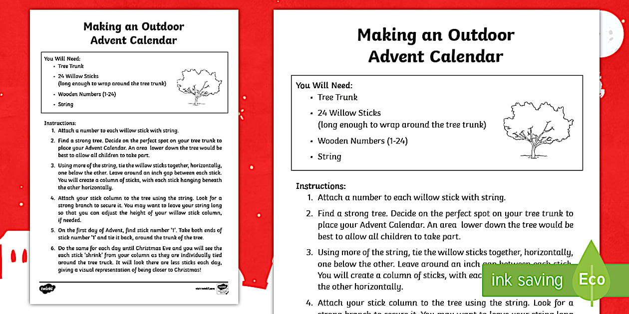 Outdoor Advent Calendar Step-by-Step Instructions - Twinkl