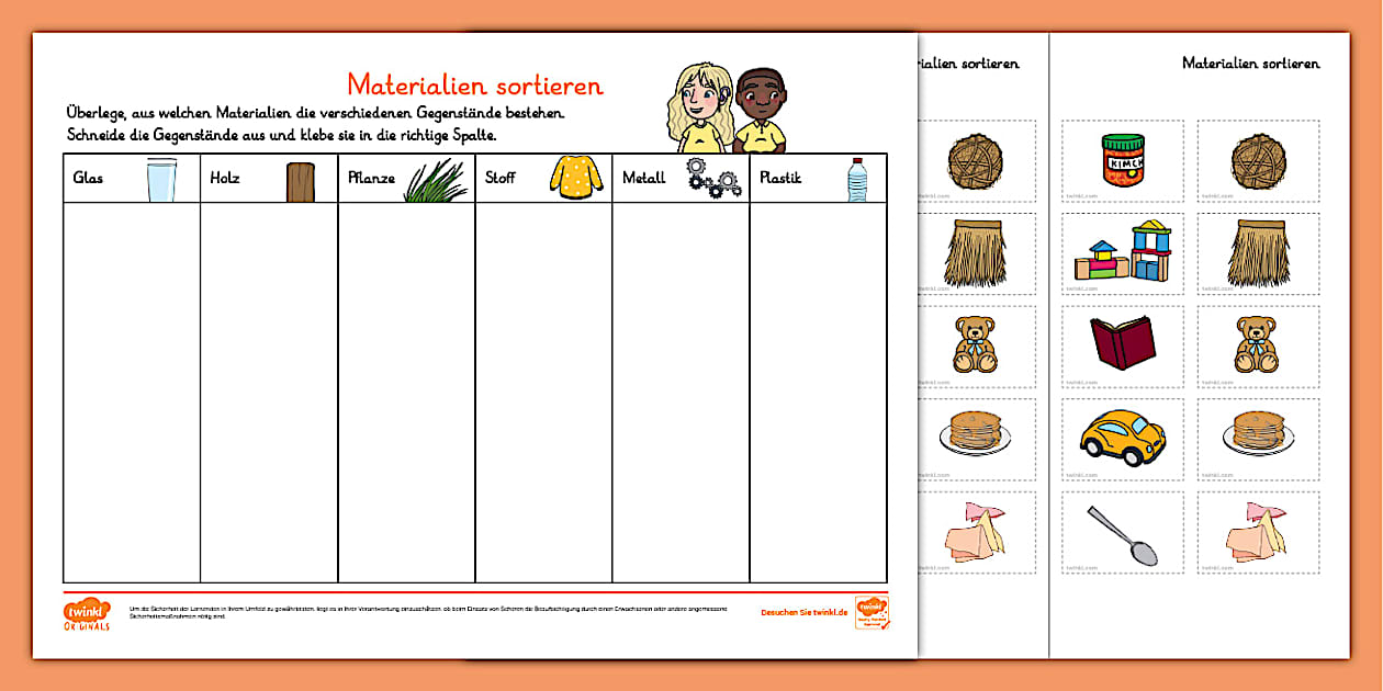 Der Koffer der Zugehörigkeit - Materialien zuordnen