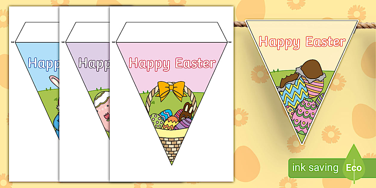 Easter Decorations - Easter Bunting (teacher made) - Twinkl