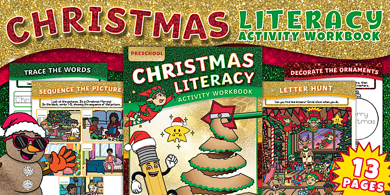 Preschool: Christmas- Literacy Activity Booklet