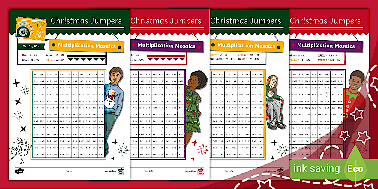 Christmas Jumper Multiplication Mosaics (teacher made)