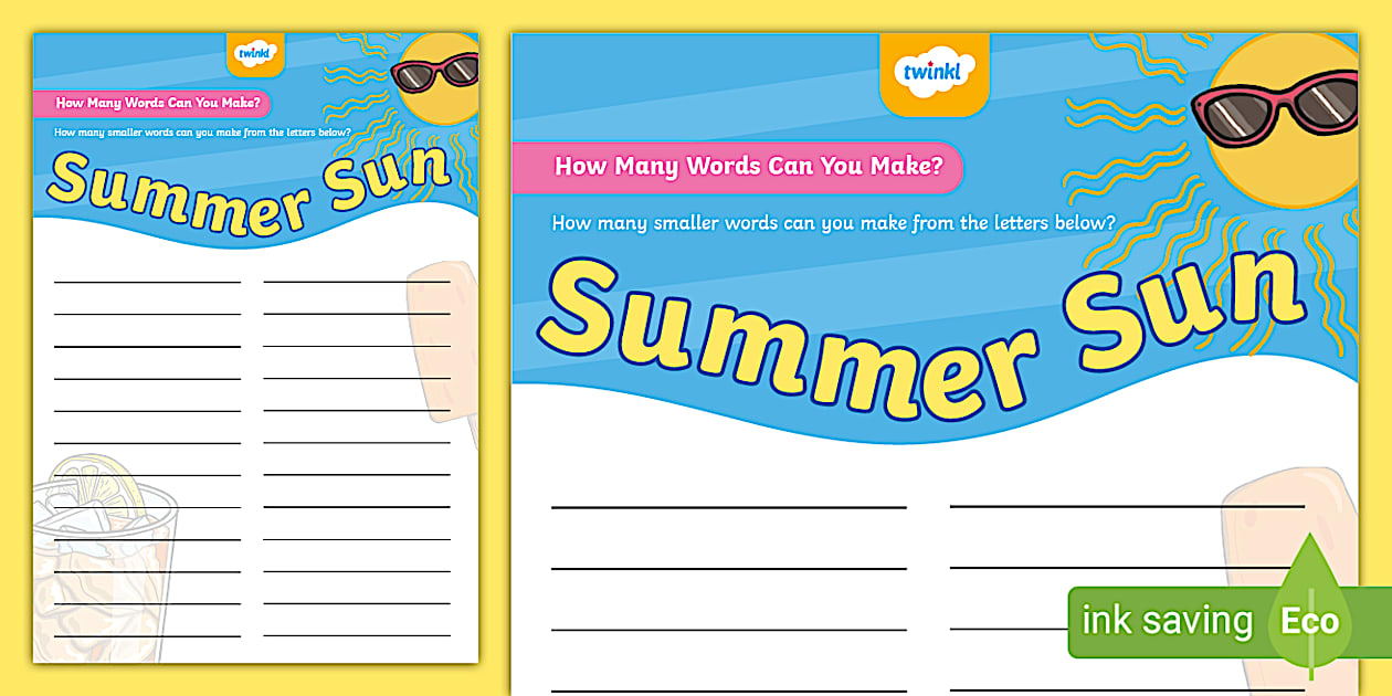 How Many Words Can You Make? Activity (teacher made)
