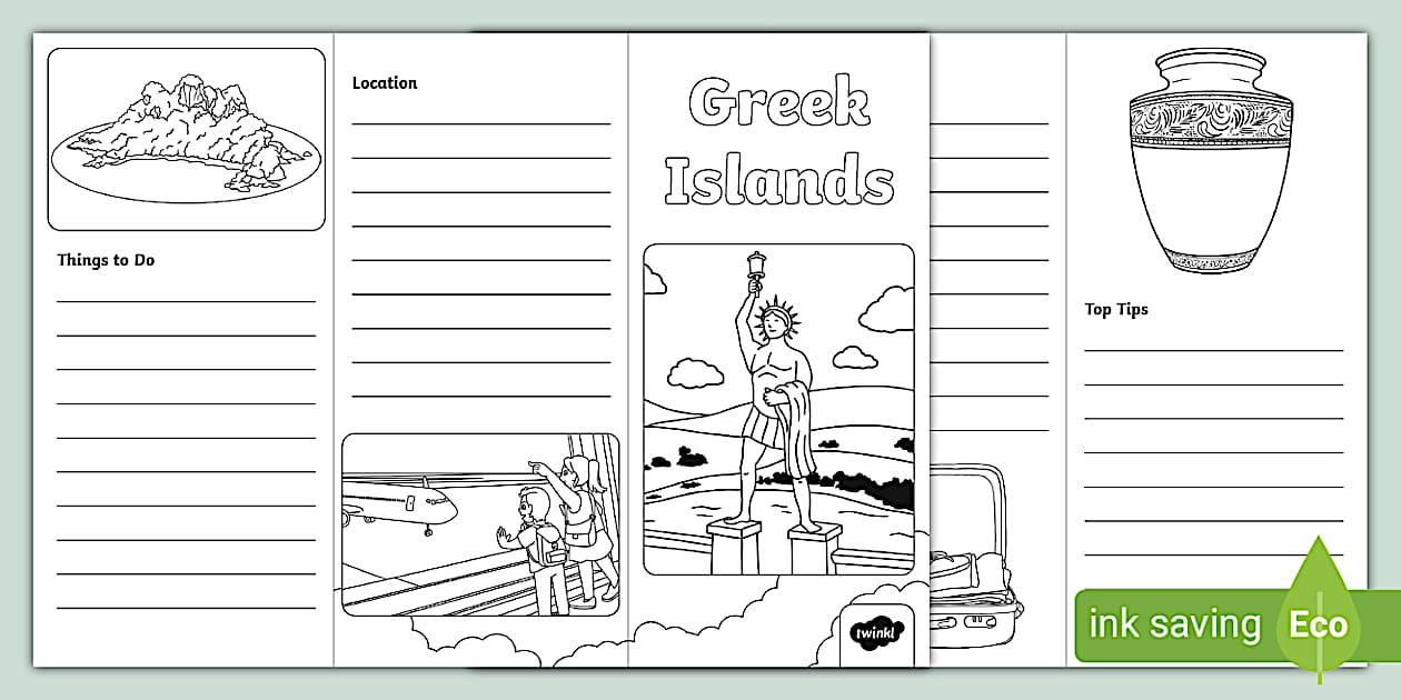 Greek Islands Travel Leaflet Template (teacher made)