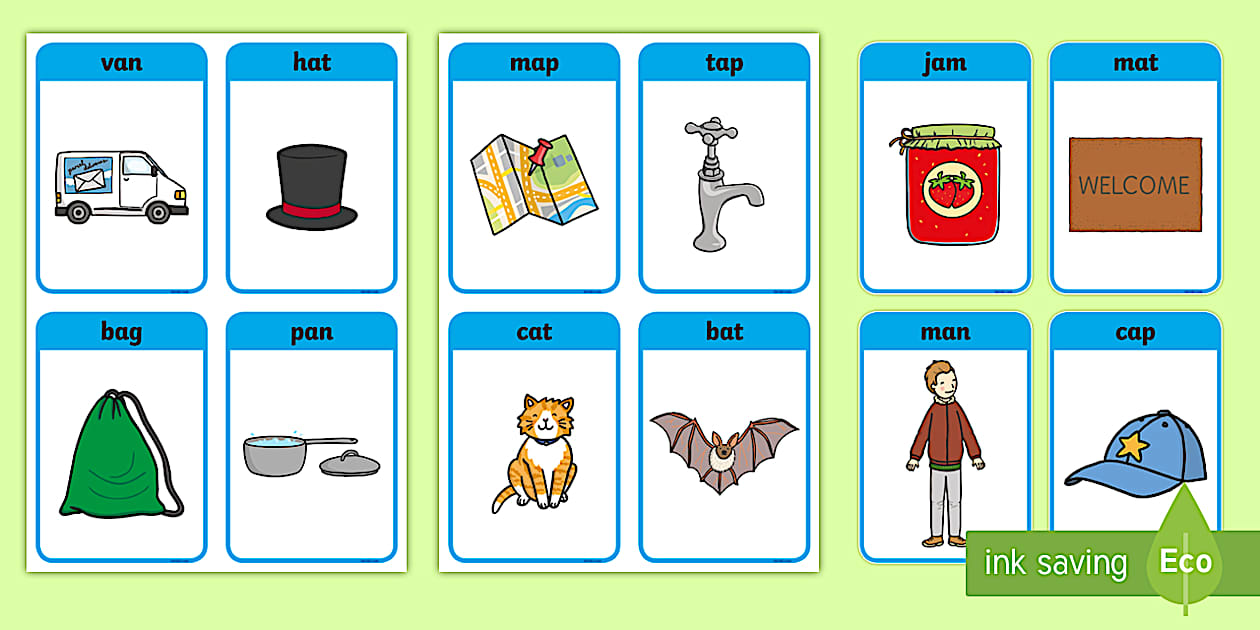 CVC Phoneme Cards (a) - CVC Flashcards With Pictures (PDF)