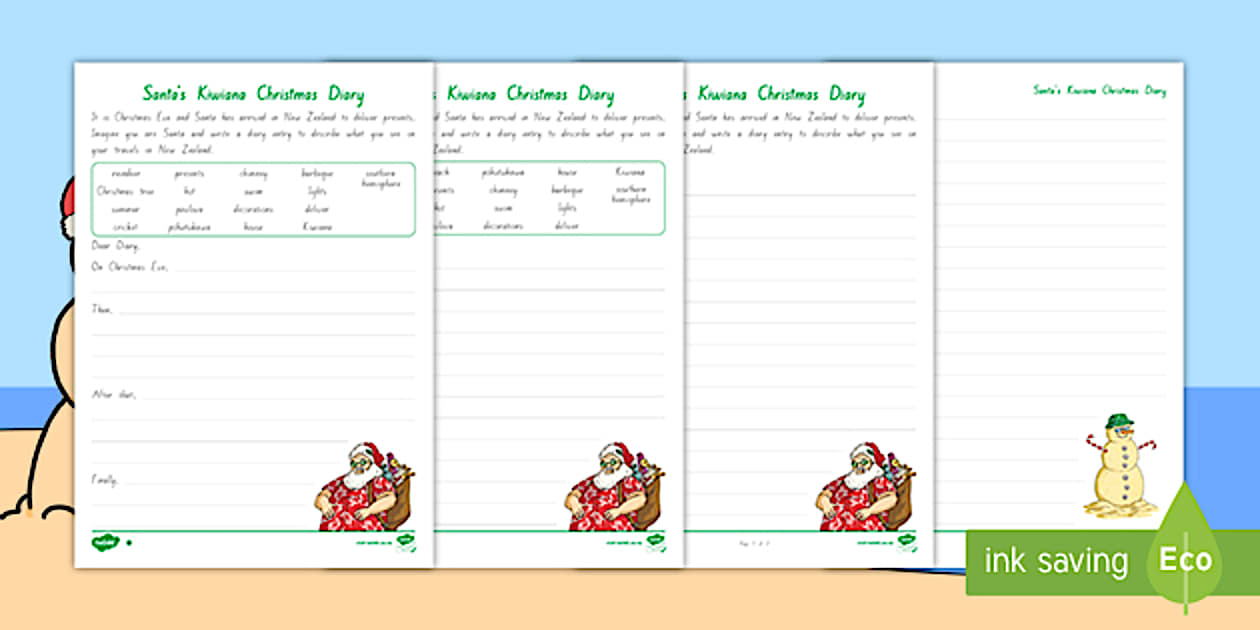 Santa's Kiwiana Christmas Diary - Twinkl