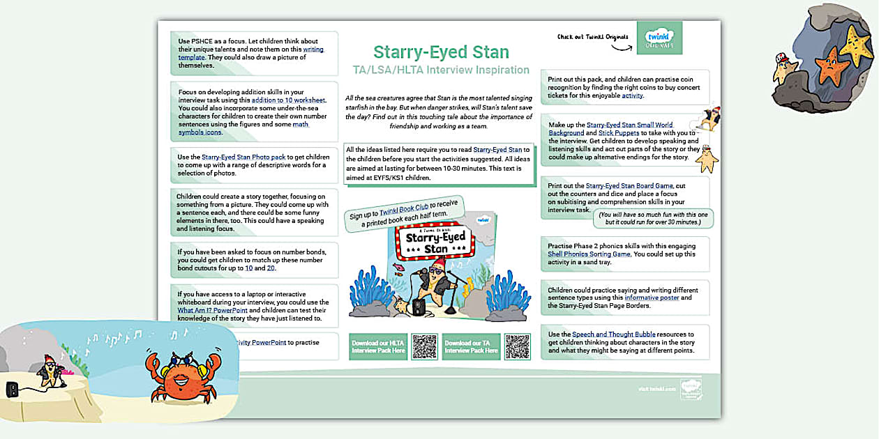 Using Stories TA/LSA/HLTA Interview Task | Starry-Eyed Stan