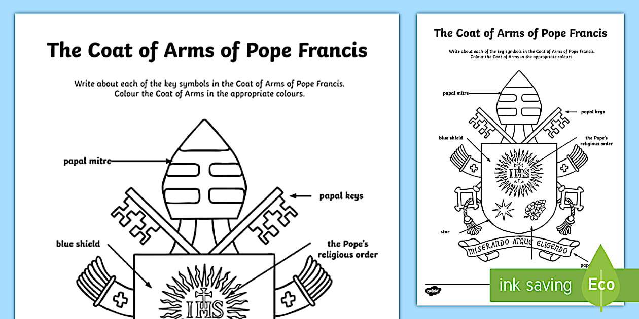 The Coat of Arms of Pope Francis Symbol Worksheet / Worksheet