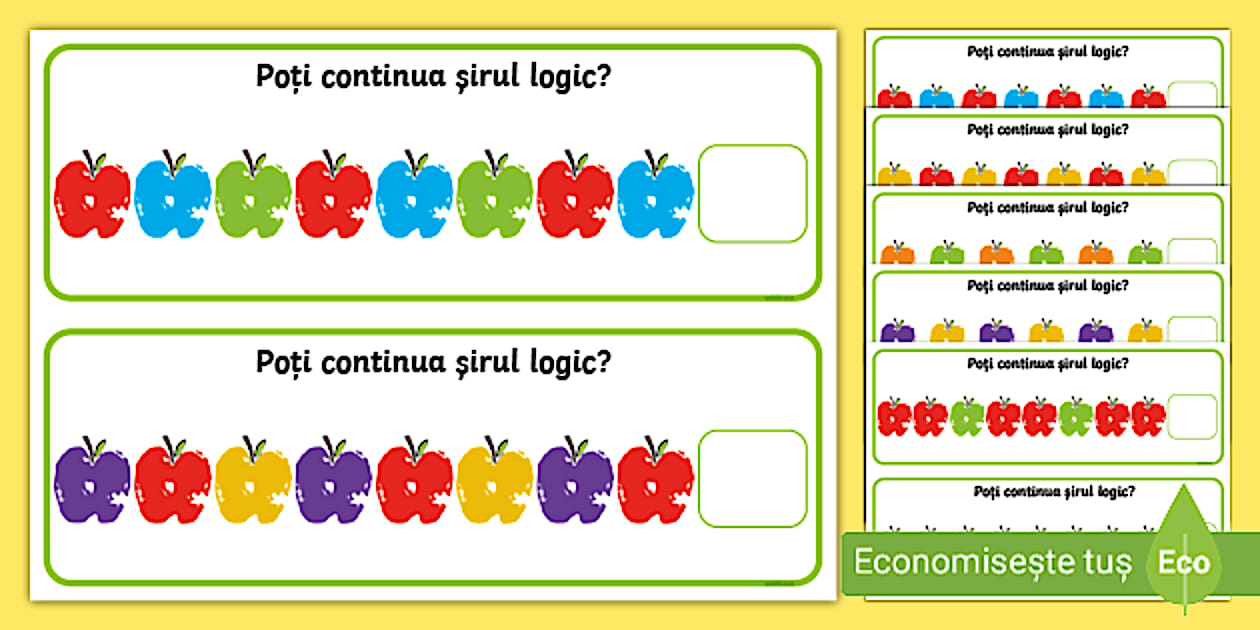 Mărul: Șiruri logice – Activitate (Teacher-Made)