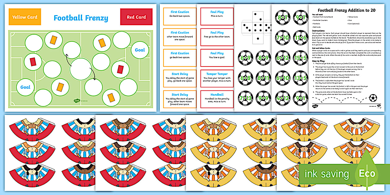 Addition To 20 Football Board Game (Teacher-Made) - Twinkl