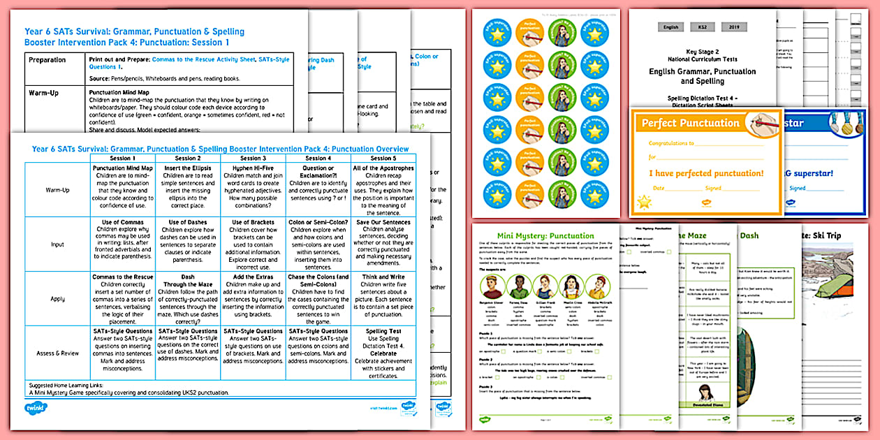Year 6 SPaG Catch-Up Intervention Pack 4: Punctuation