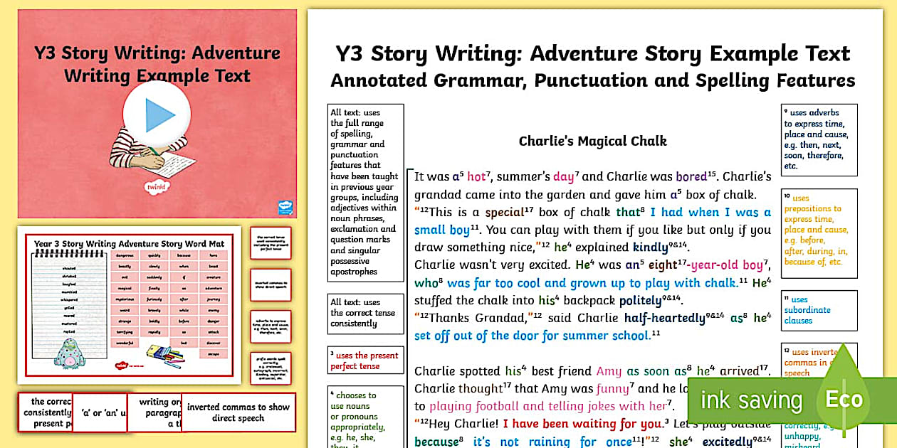 Y3 Story Writing KS2 - Adventure Model/Example Text - Twinkl