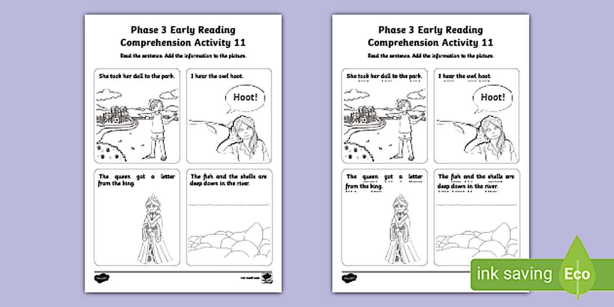 EYFS Phase 3 Reading Comprehension Activity 11 - Twinkl