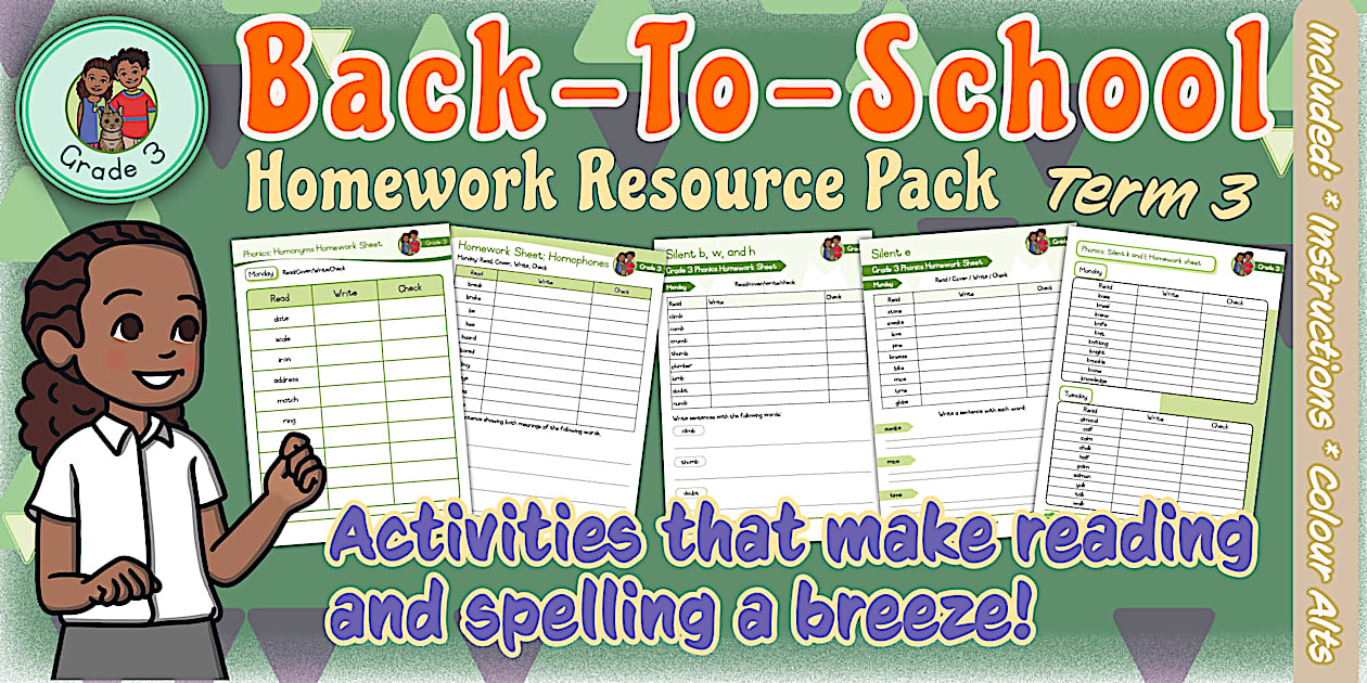 Gr. 3 Phonics - T3 - Homework - Resource Pack (CAPS Aligned)