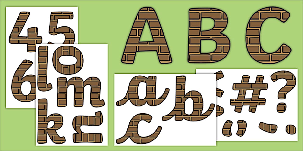 Brick Themed Editable Display Lettering Pack - display lettering